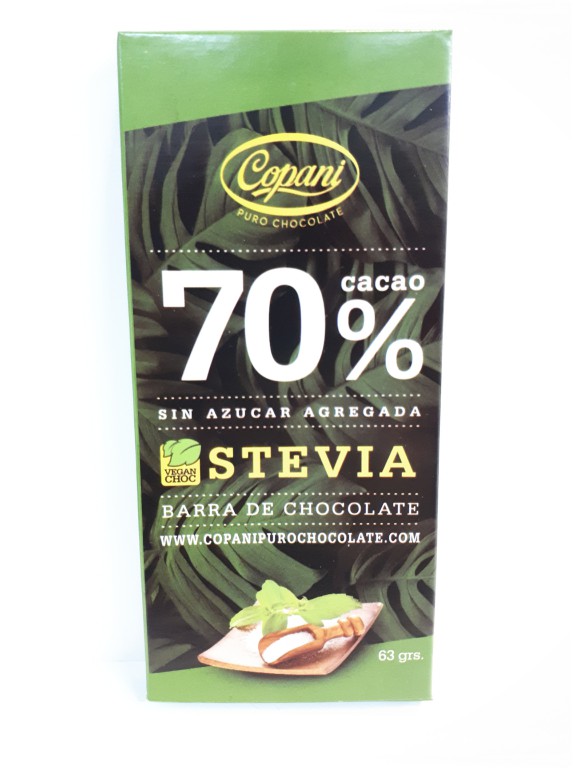 Copani Chocolate 70% Cacao Stevia - Dietética Viamonte