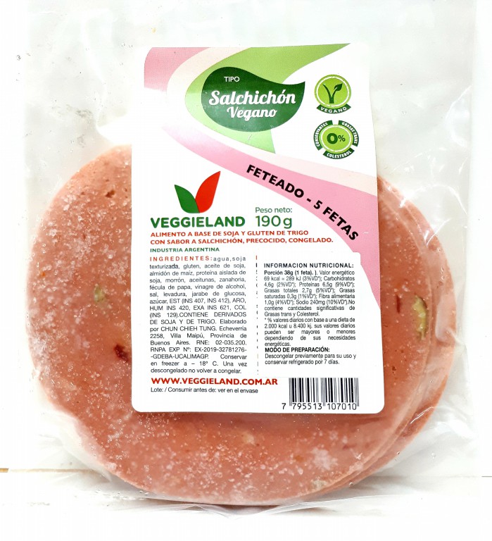 Veggieland Salchichón Feteado - Dietética Viamonte